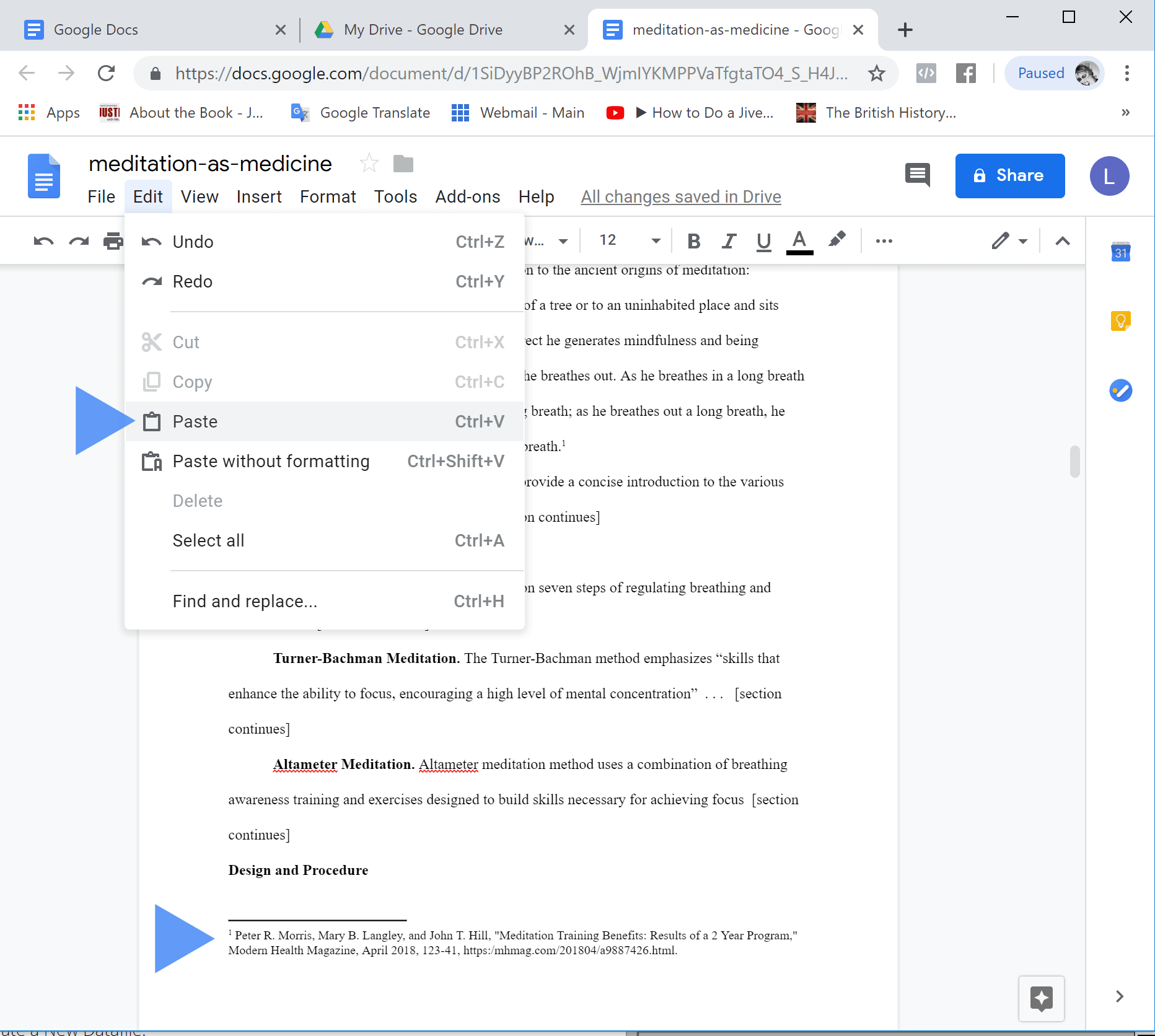 Dr Paper Basics Using Dr Paper With Google Docs Formatting Footnotes